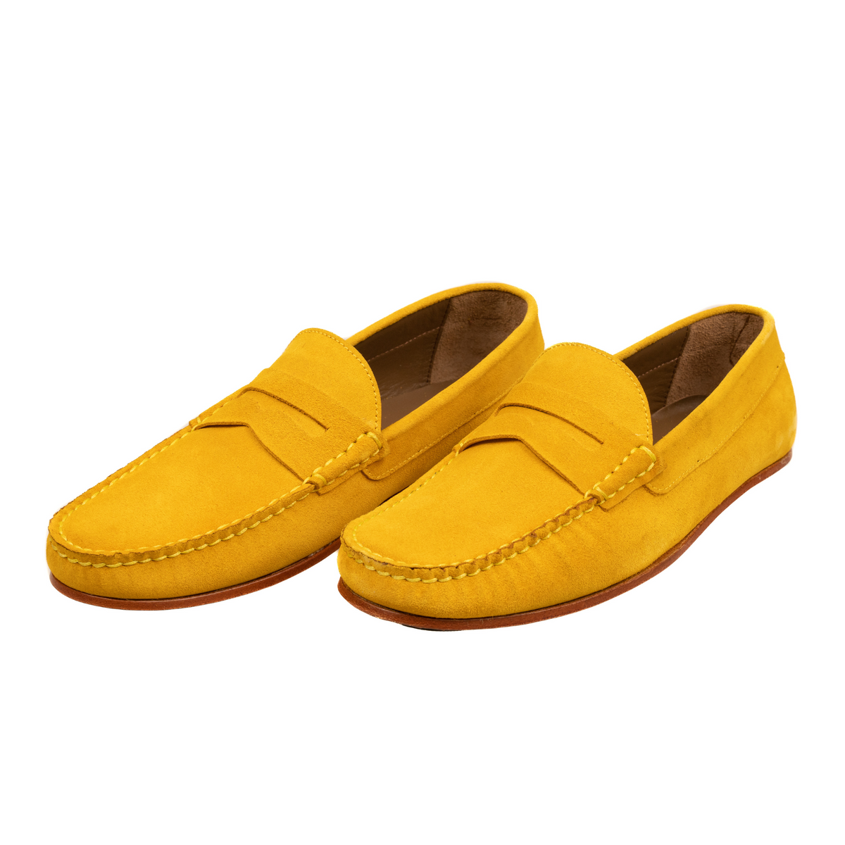 Noto Yellow suede classic moccasins – Cavalieri1981.com