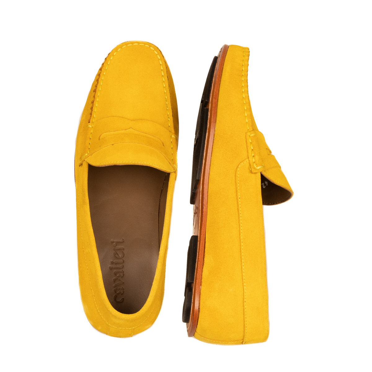 Noto Yellow suede classic moccasins – Cavalieri1981.com
